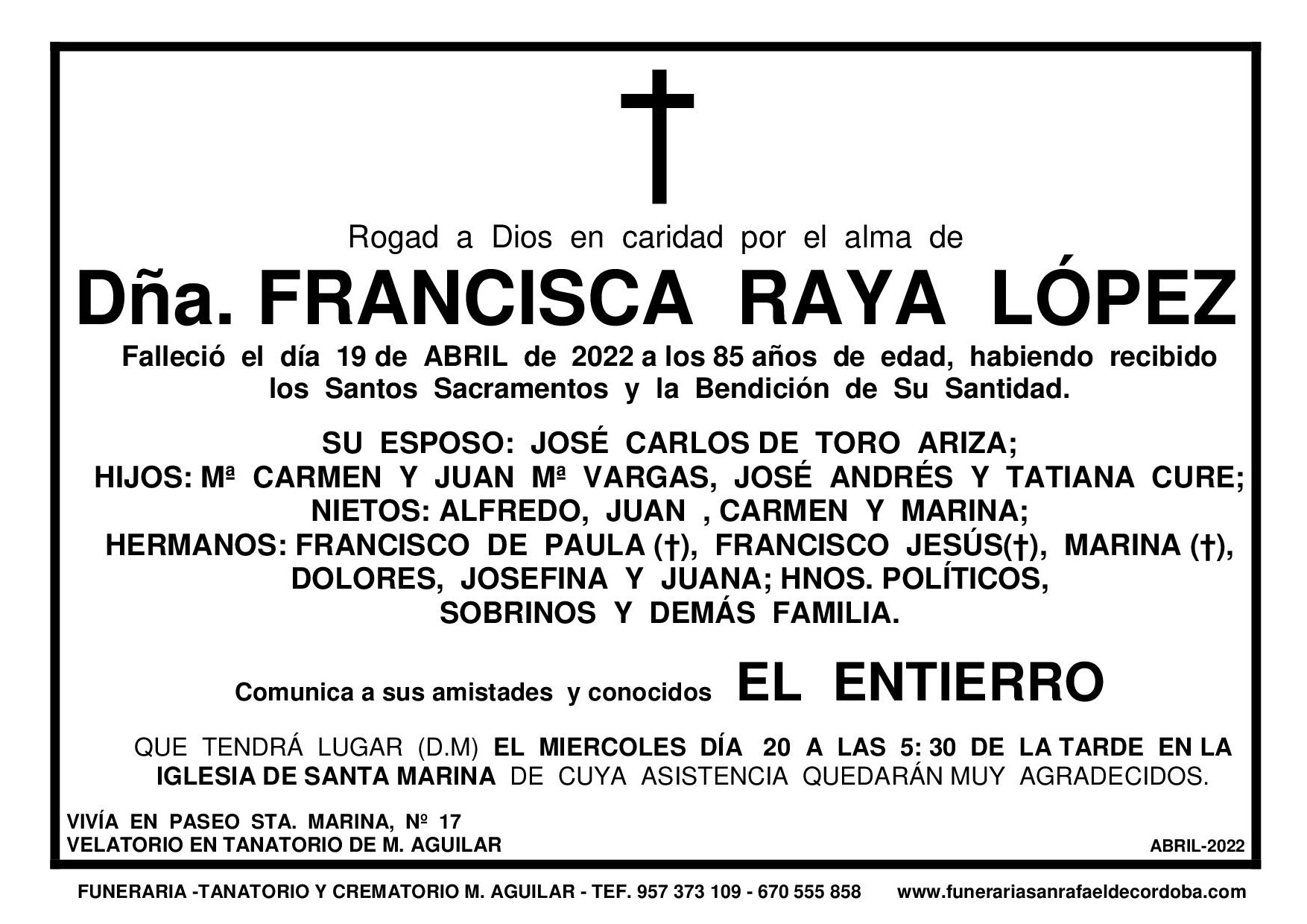 JOSÉ JIMENEZ VELASCO – Funeraria y Tanatorio San Rafael de Córdoba ...