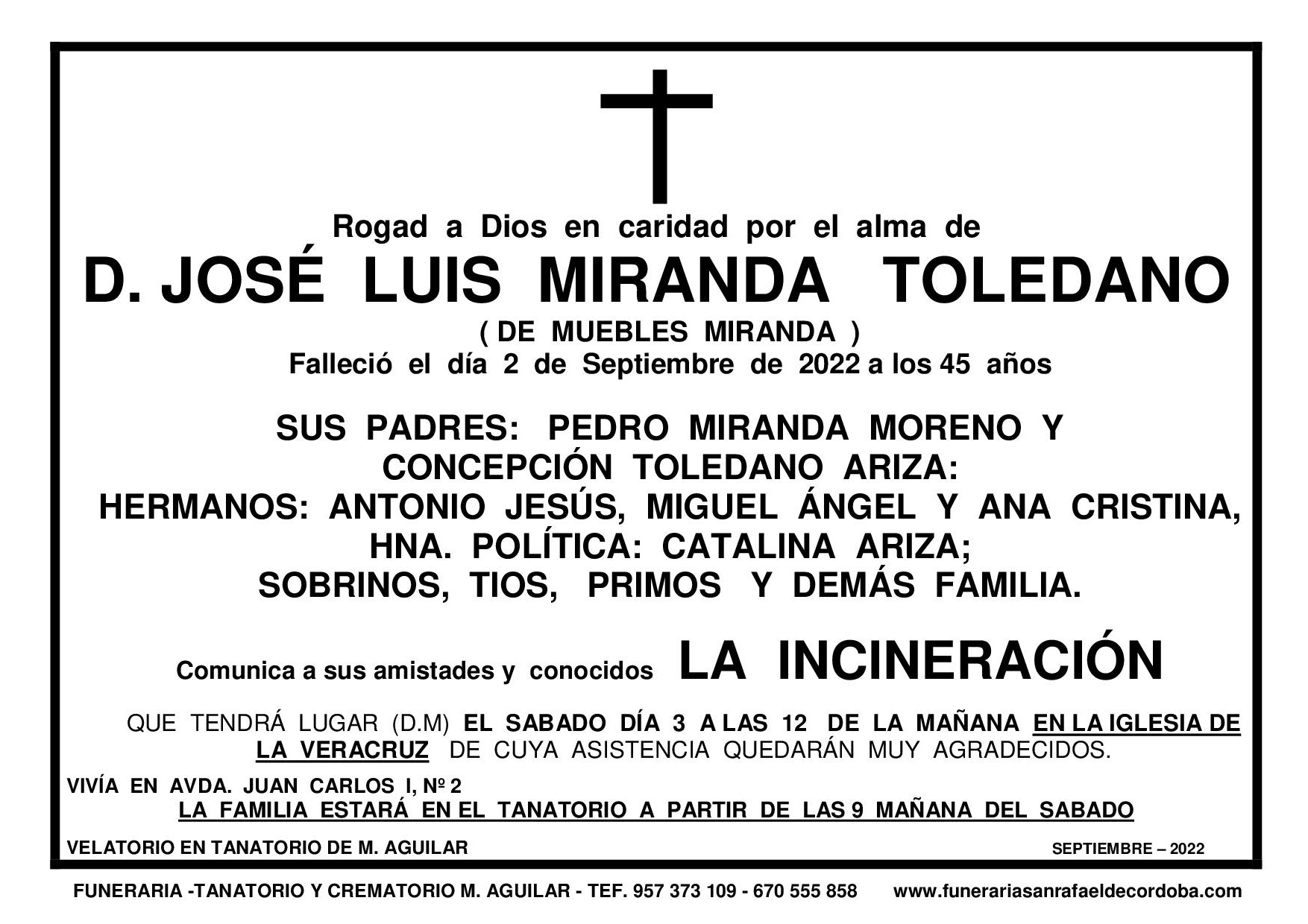JOSÉ PINTOR MARTÍN – Funeraria y Tanatorio San Rafael de Córdoba ...